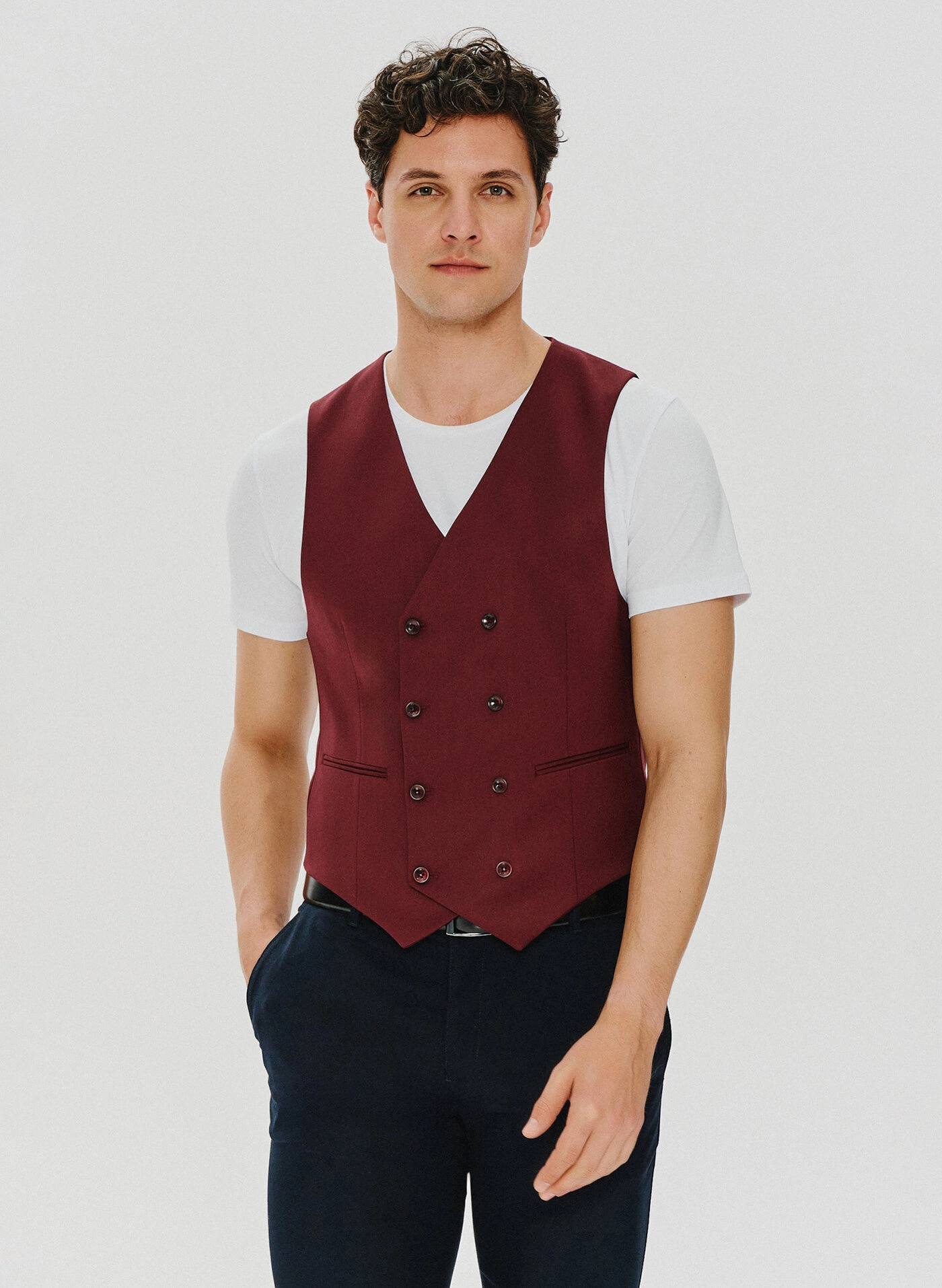 Bordowa kamizelka męska P24SF-8X-013-D-S – Pako Lorente