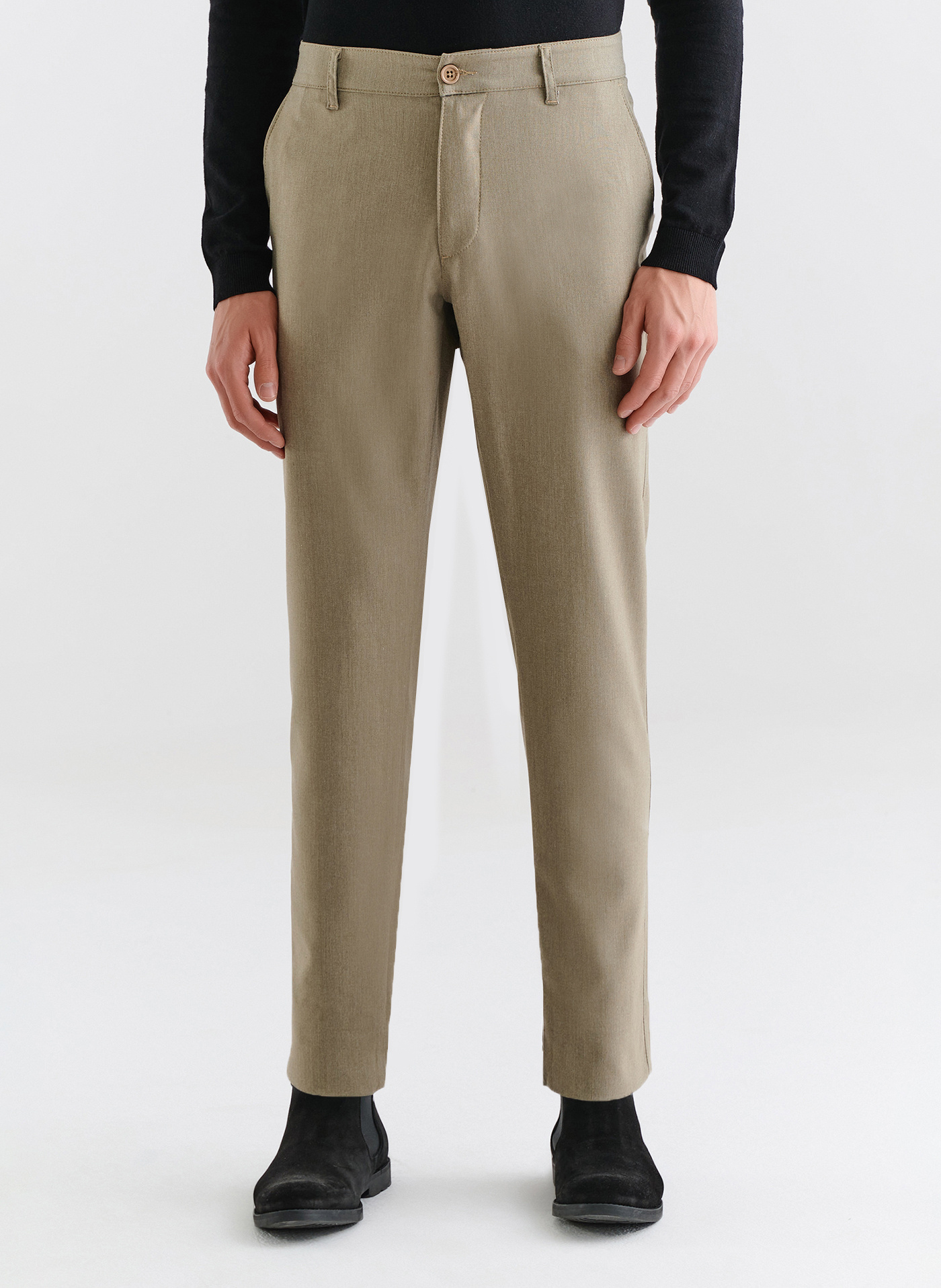 Beżowe casualowe spodnie męskie P23WF-WX-003-E-S - Pako Lorente