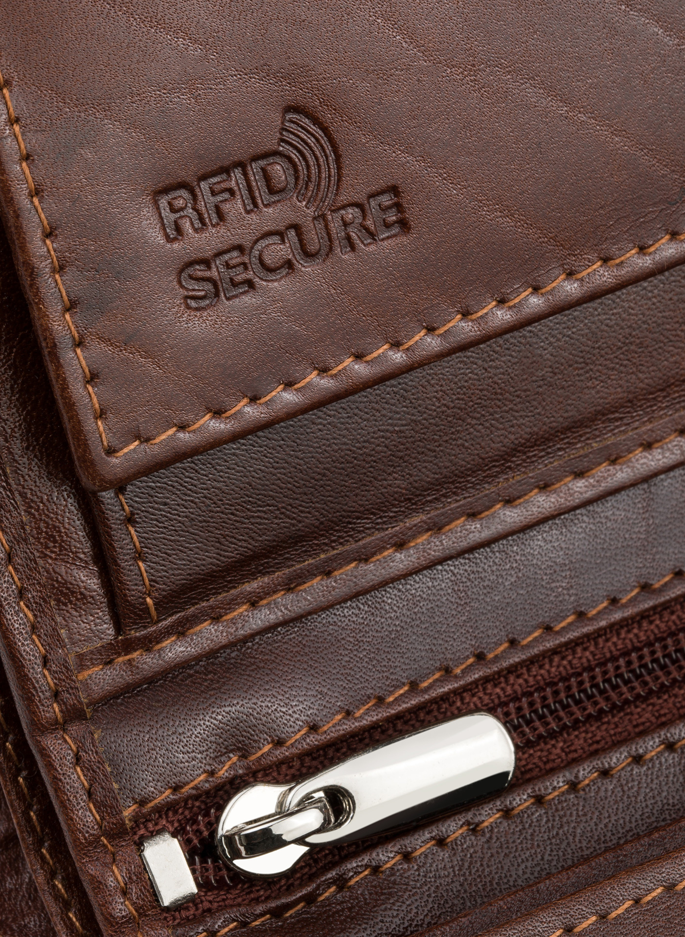 Brązowy skórzany portfel z RFID Secure P23WF-PP-010-A-0 - Pako Lorente
