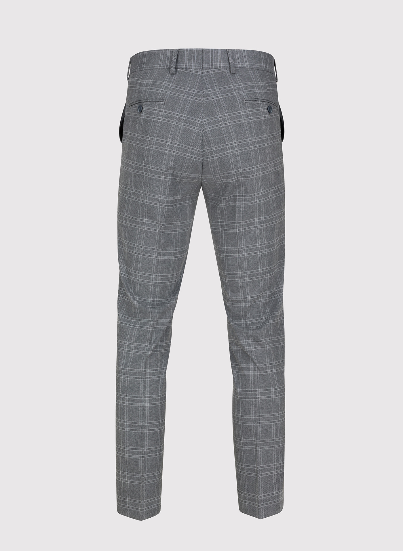 Szare spodnie garniturowe w kratkę P23WF-6G-003-S-S - Pako Lorente