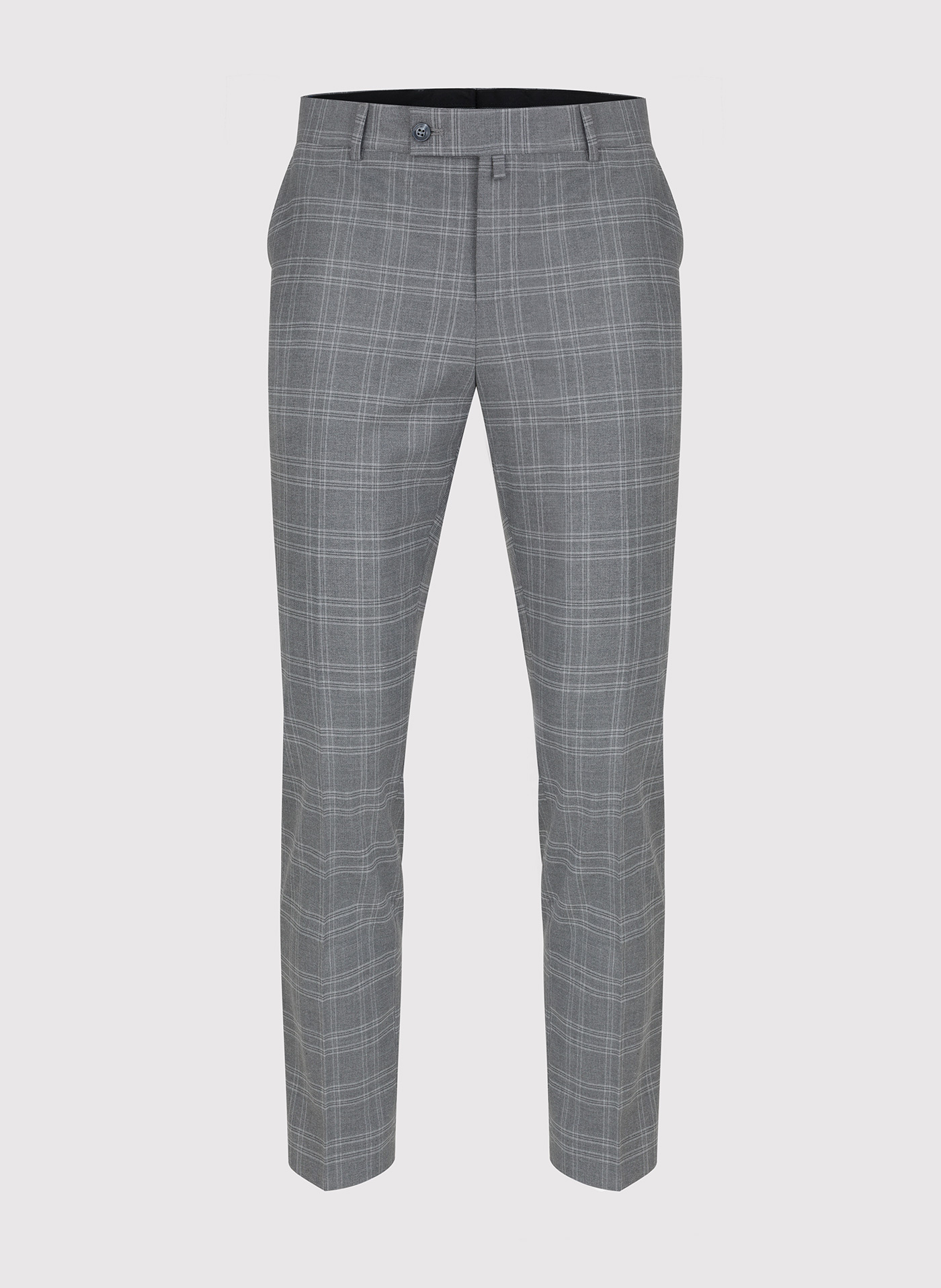 Szare spodnie garniturowe w kratkę P23WF-6G-003-S-S - Pako Lorente